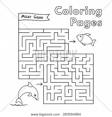 Cartoon Dolphin Maze Vector & Photo (Free Trial) | Bigstock
