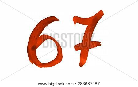 Number 67, Painted Image & Photo (Free Trial) | Bigstock