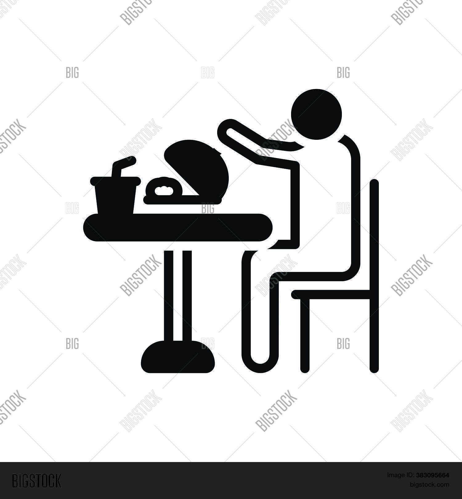 Black Solid Icon Eat Vector & Photo (Free Trial) | Bigstock