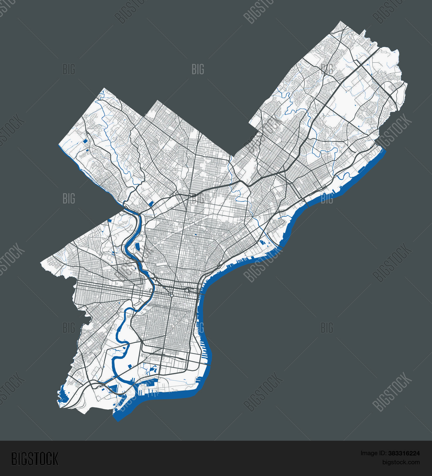 Philadelphia Map. Vector & Photo (Free Trial) | Bigstock