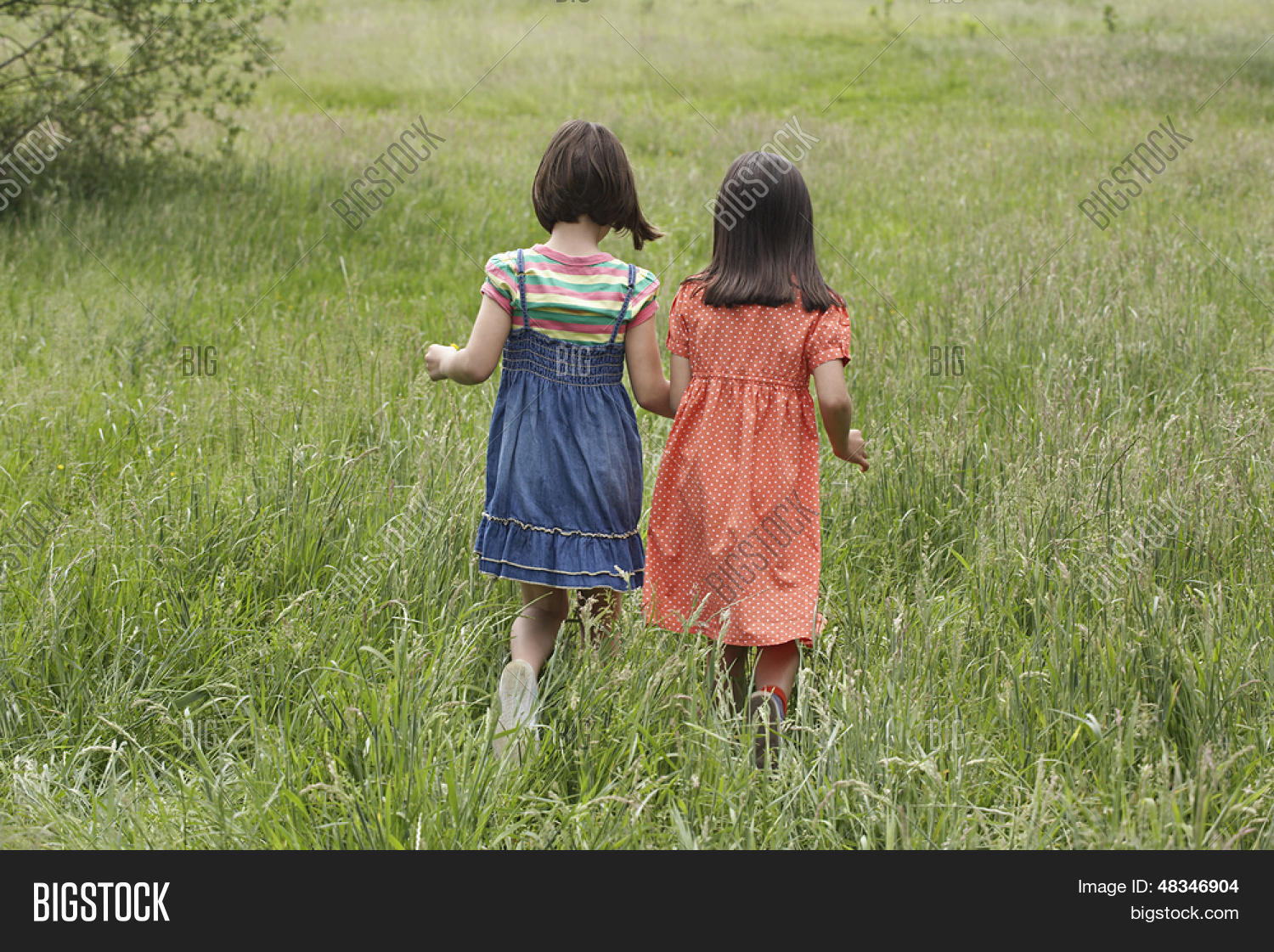 Rear View Little Girls Image & Photo (Free Trial) | Bigstock