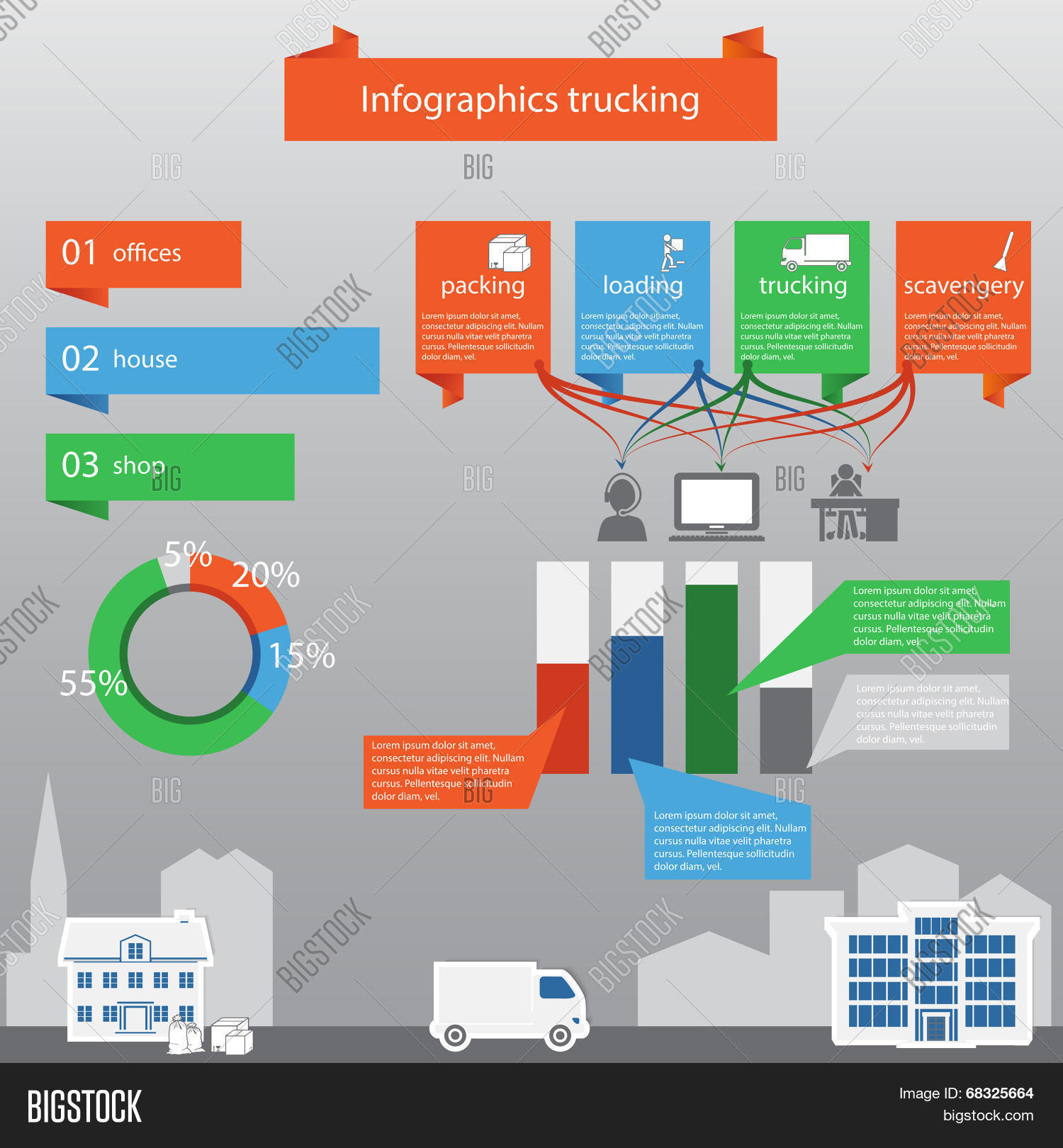 Infographics Trucking Vector & Photo (Free Trial) | Bigstock