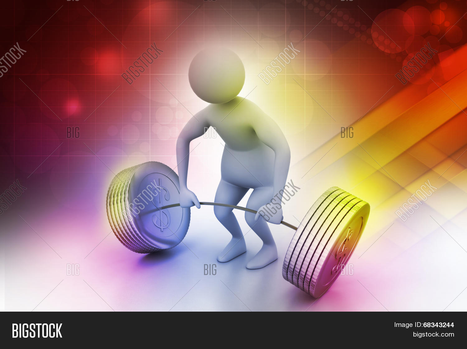 3d Man Lifting Weights Image & Photo (Free Trial) | Bigstock