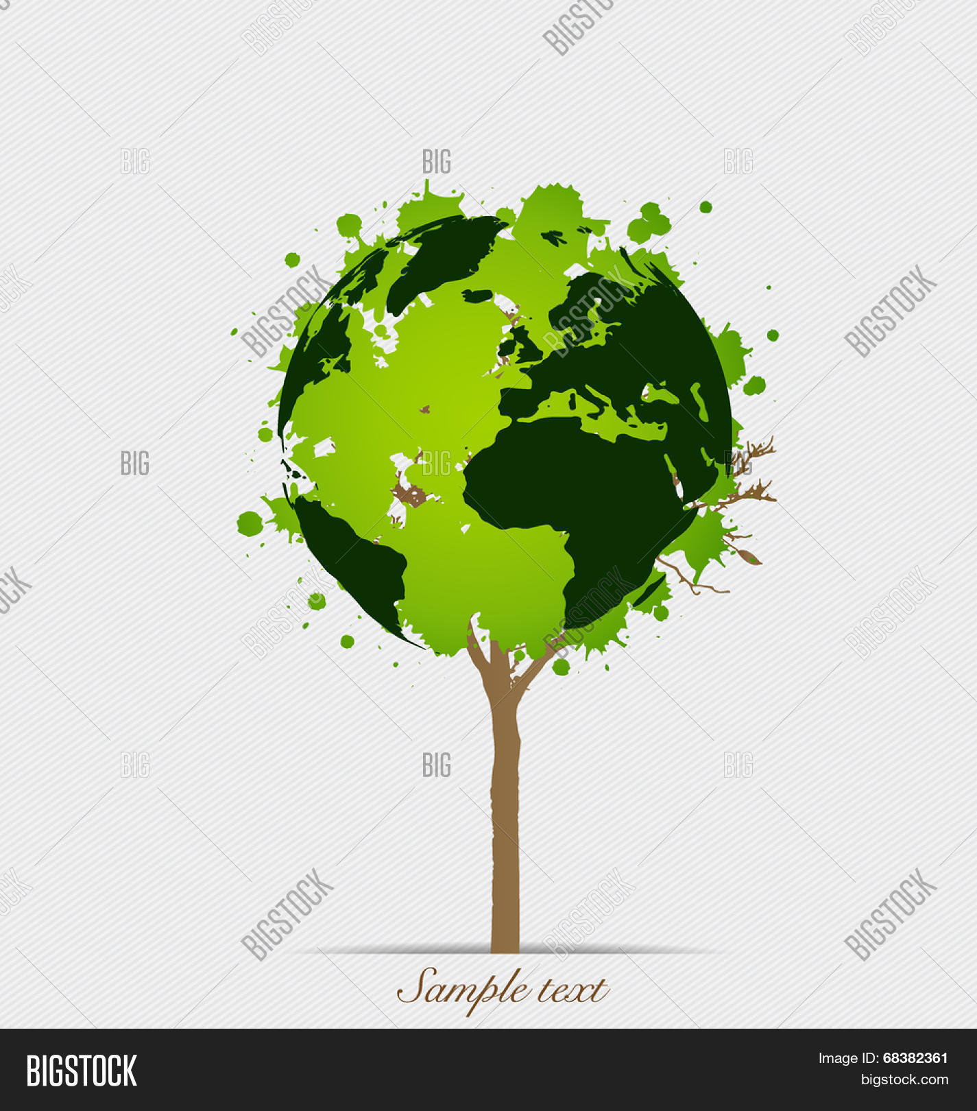 Tree Shaped World Map Vector & Photo (Free Trial) | Bigstock