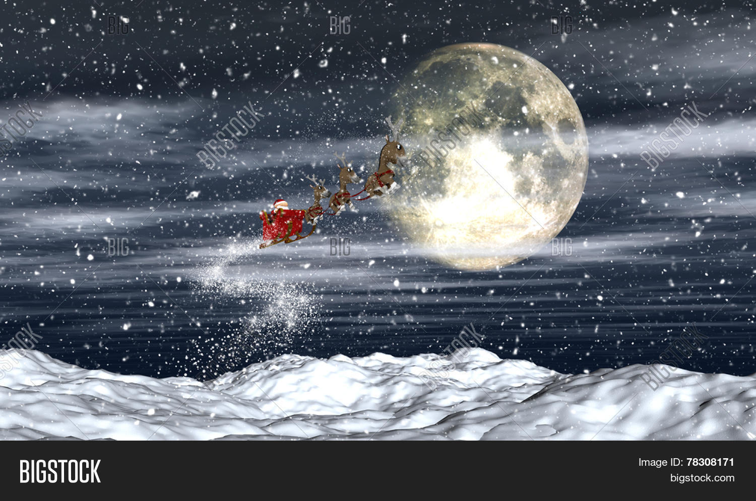 3D Render Santa Flying Image & Photo (Free Trial) | Bigstock