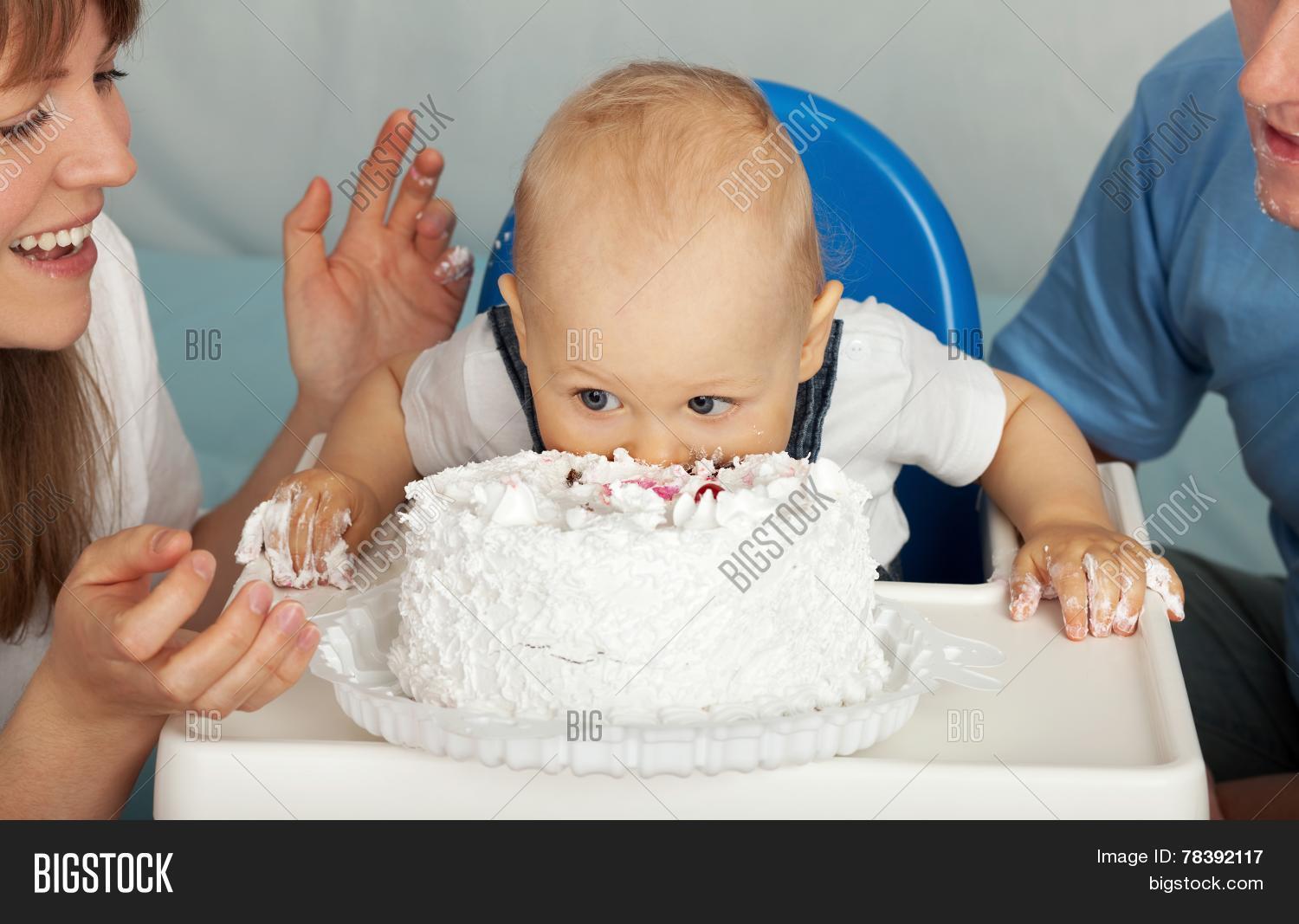 Kid Eats Cake. Family Image & Photo (Free Trial) | Bigstock