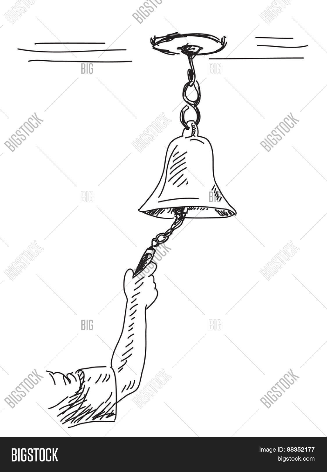 Sketch Bell Hand Vector & Photo (Free Trial) | Bigstock