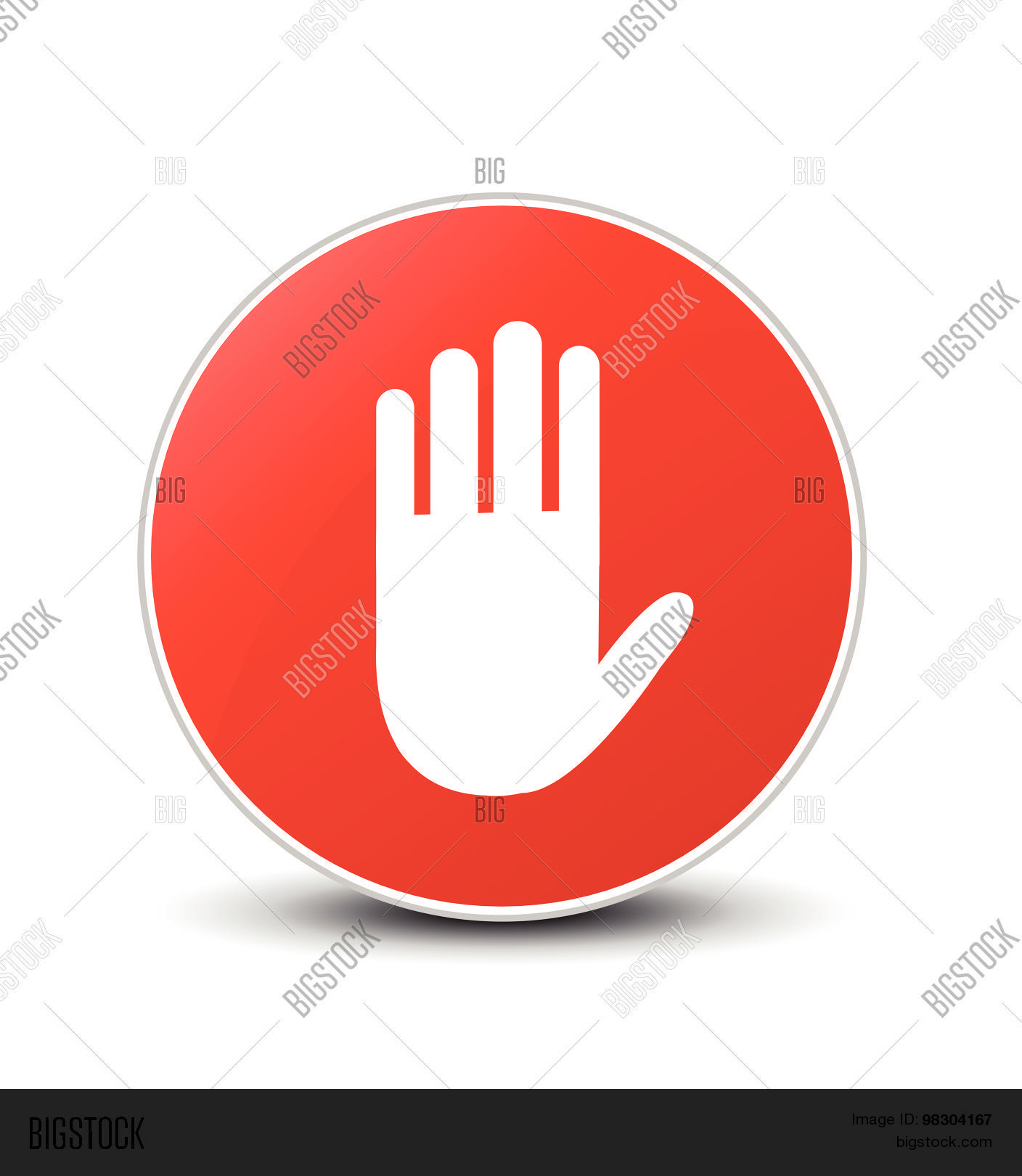 No Entry Hand Sign On Vector & Photo (Free Trial) | Bigstock
