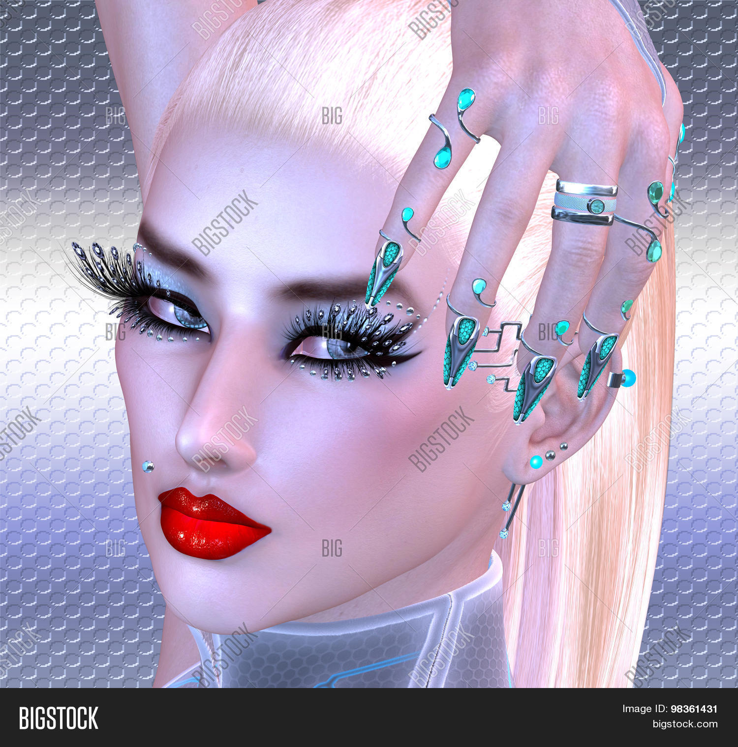 Girl Futuristic Nails Image & Photo (Free Trial) | Bigstock