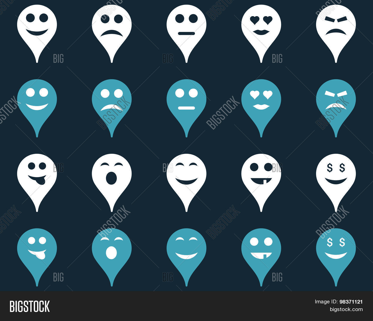 Emotion Map Marker Vector & Photo (Free Trial) | Bigstock