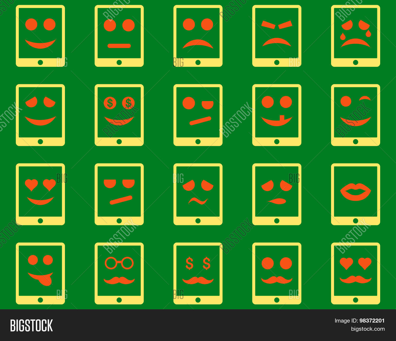 Emotion Mobile Tablet Vector & Photo (Free Trial) | Bigstock
