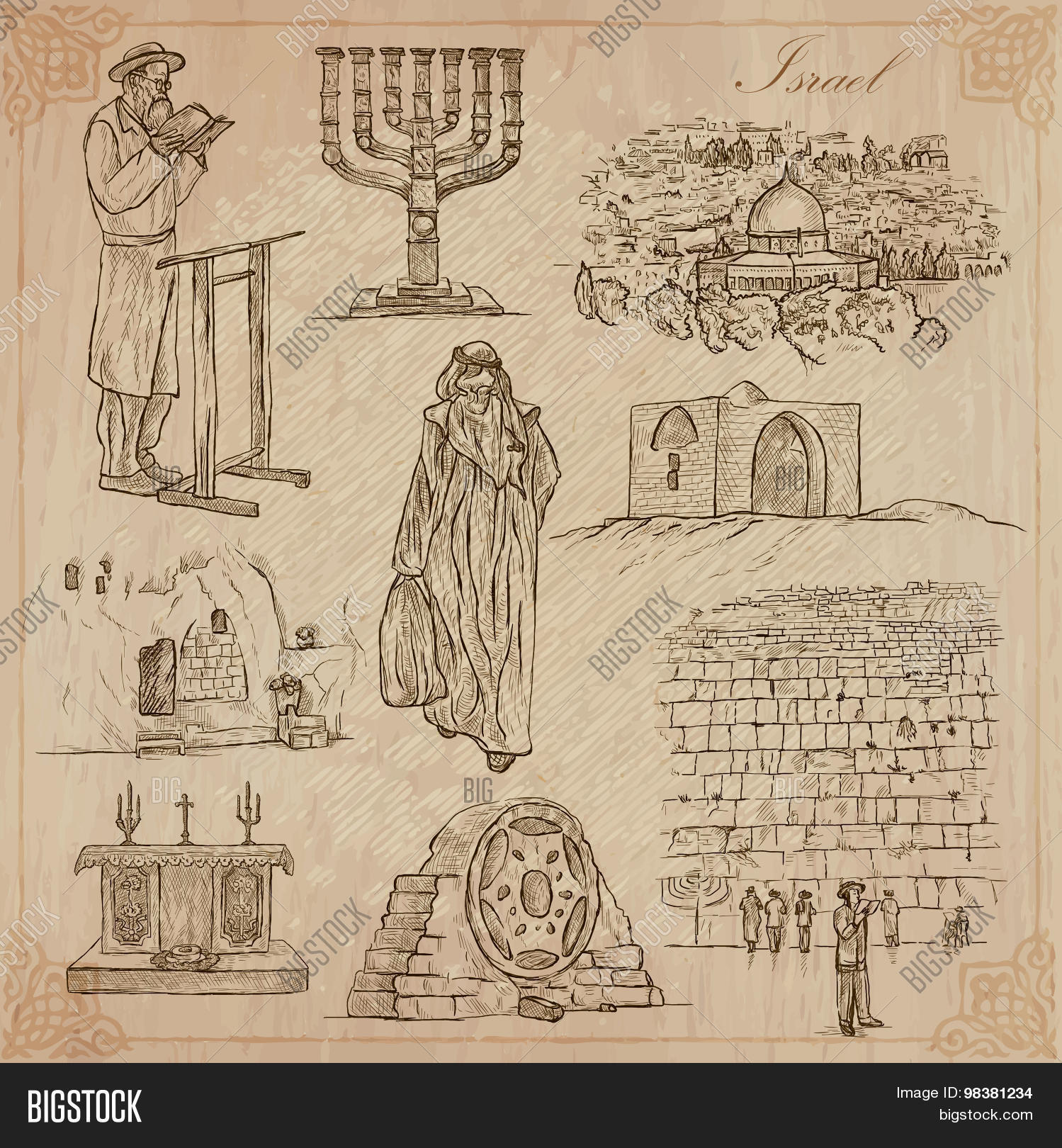 Israel - Hand Drawn Vector & Photo (Free Trial) | Bigstock