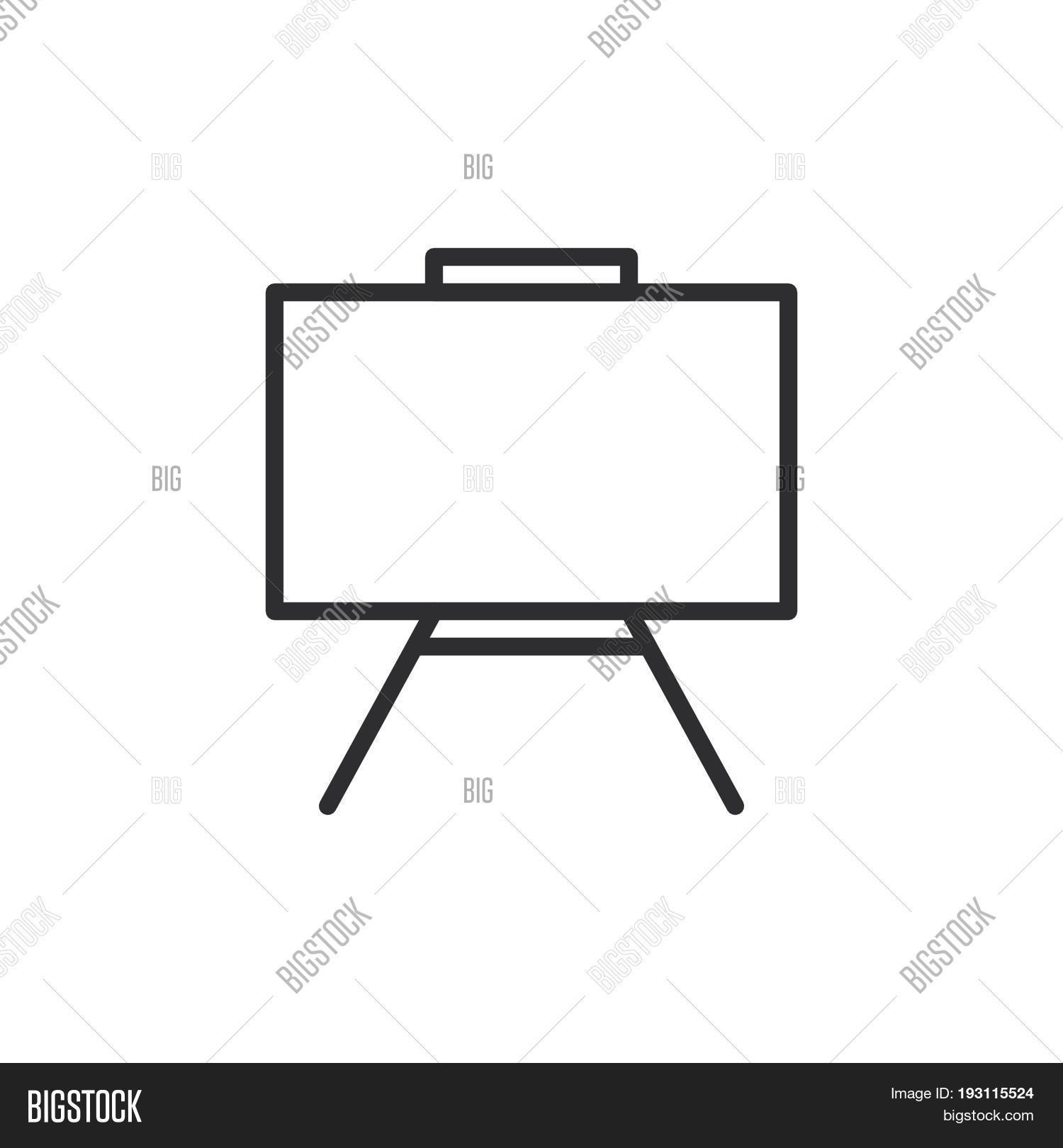 Whiteboard Line Icon Vector & Photo (Free Trial) | Bigstock