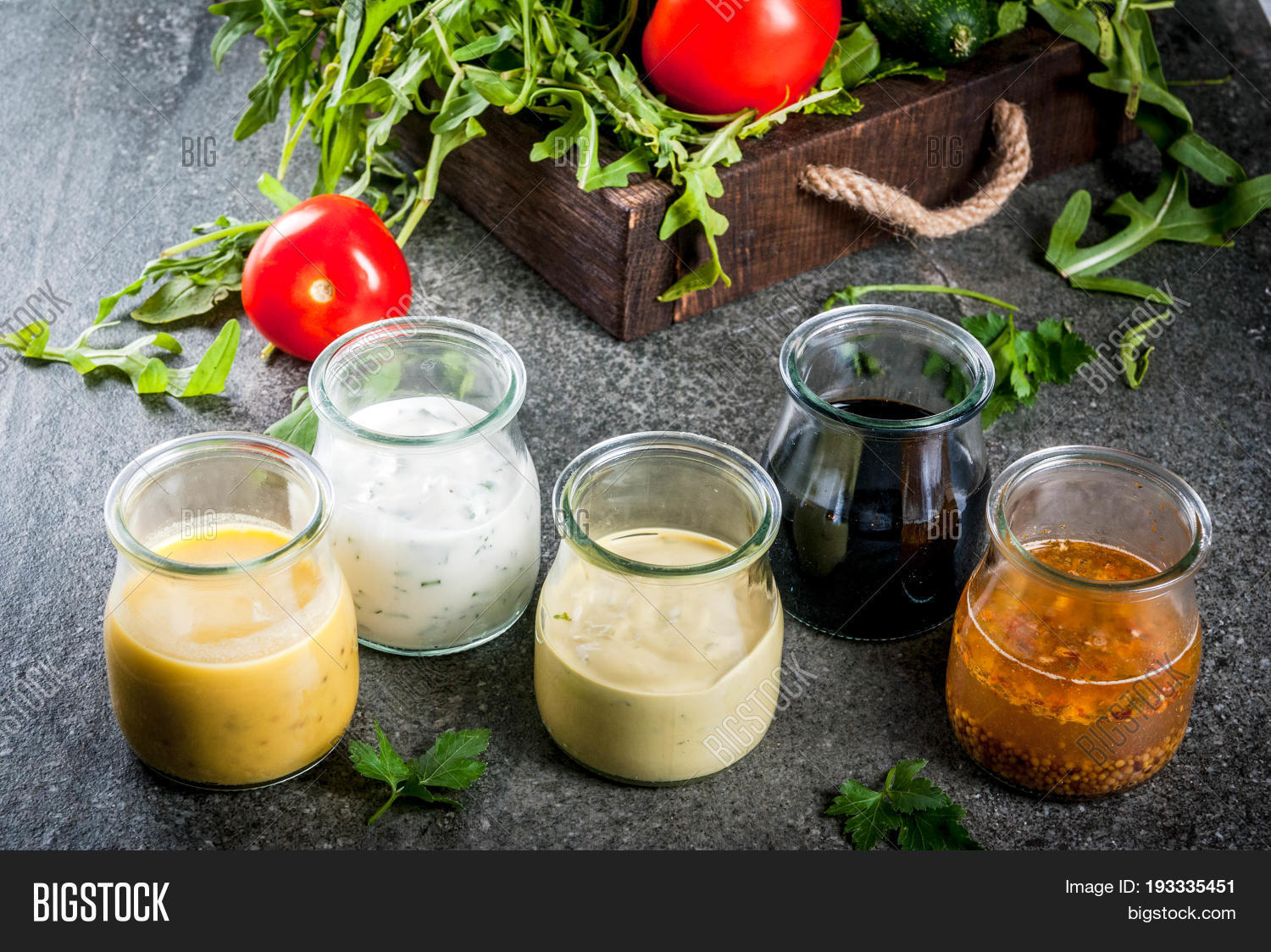 Set Dressings Salad Image & Photo (Free Trial) | Bigstock
