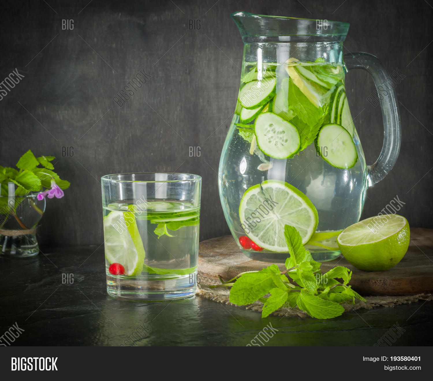 Water Detox Glass Jar Image & Photo (Free Trial) | Bigstock