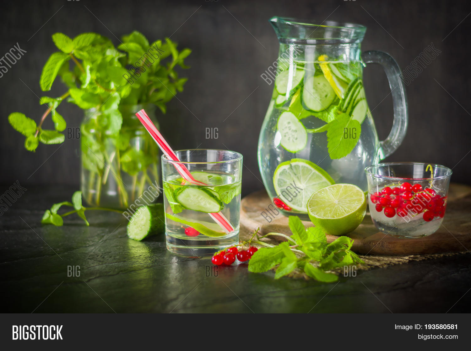 Water Detox Glass Jar Image & Photo (Free Trial) | Bigstock