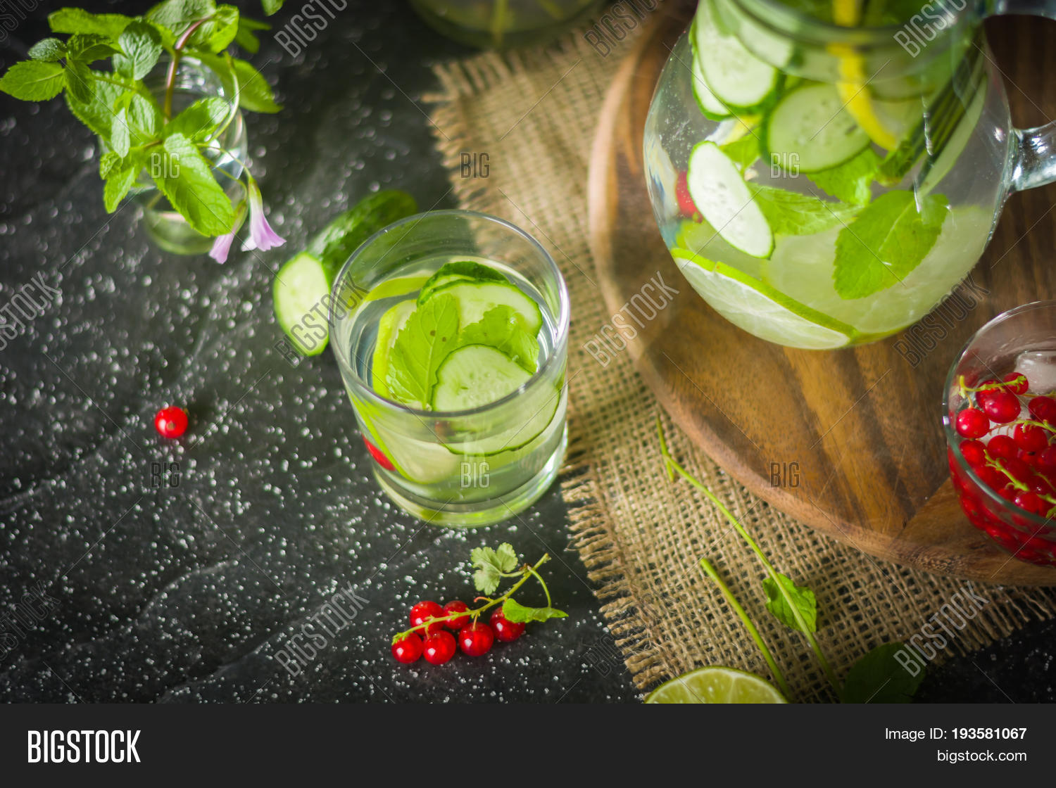 Water Detox Glass Jar Image & Photo (Free Trial) | Bigstock