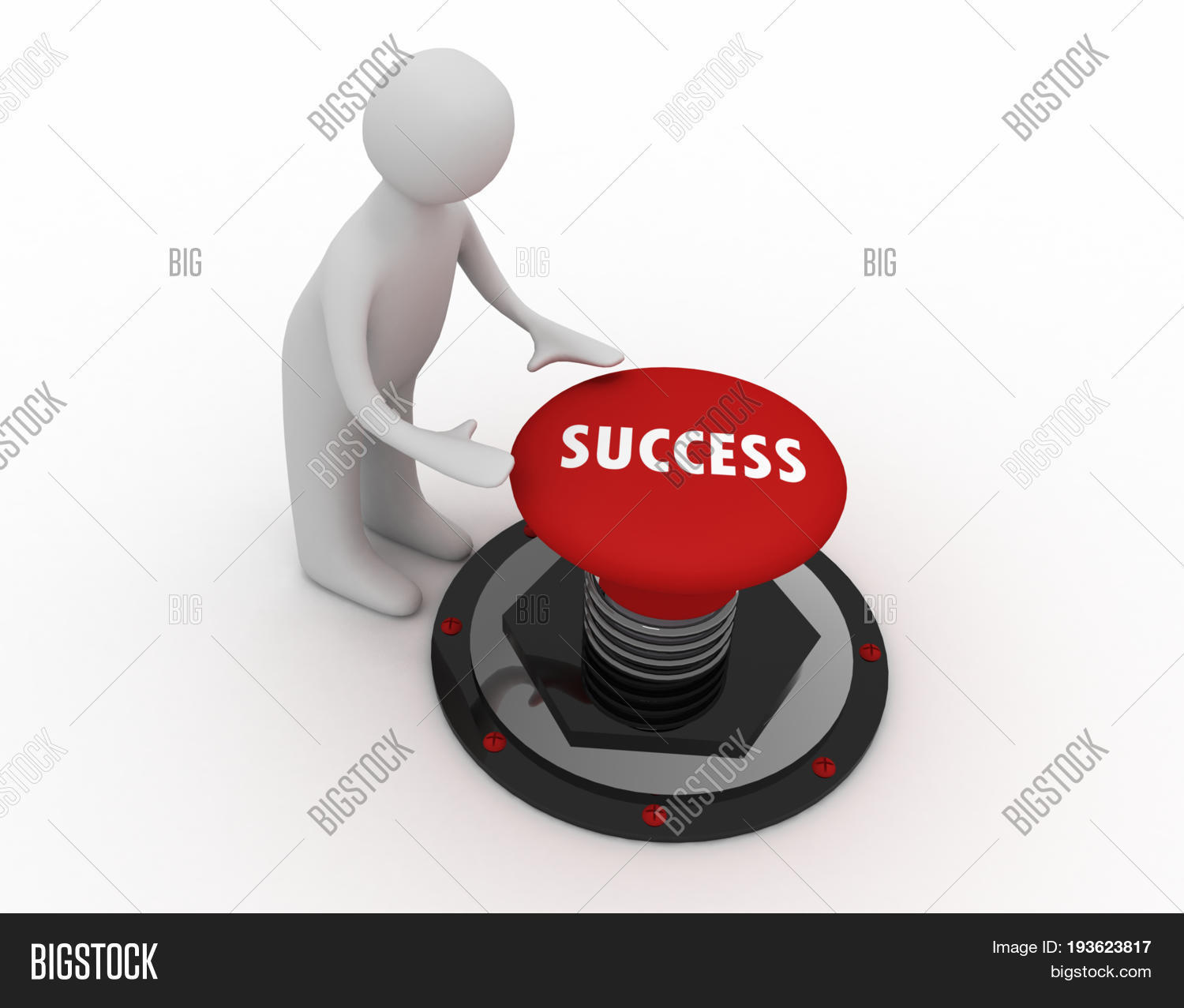 3d Man Push Button Image & Photo (Free Trial) | Bigstock