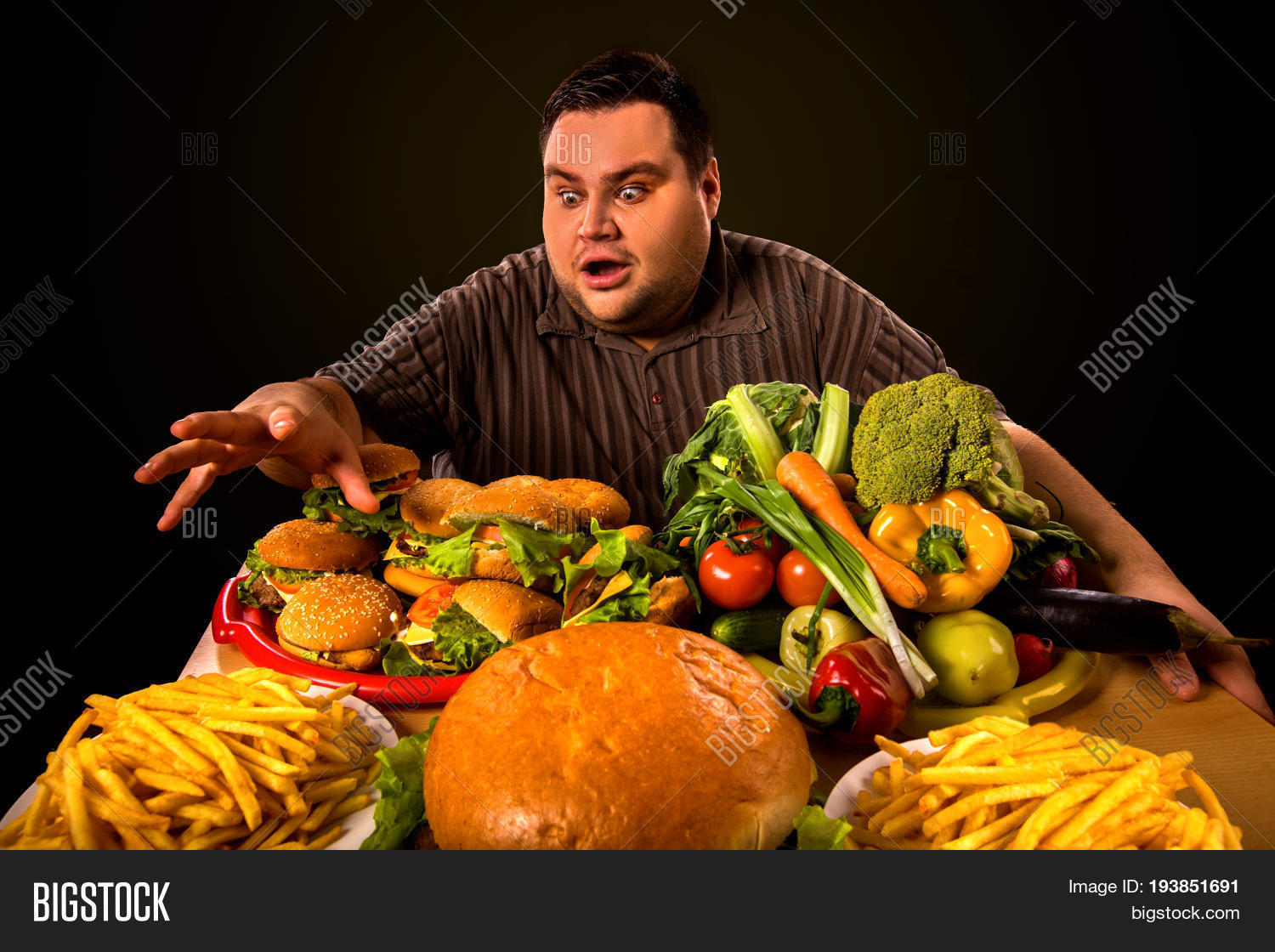 Diet Fat Man Who Makes Image & Photo (Free Trial) | Bigstock