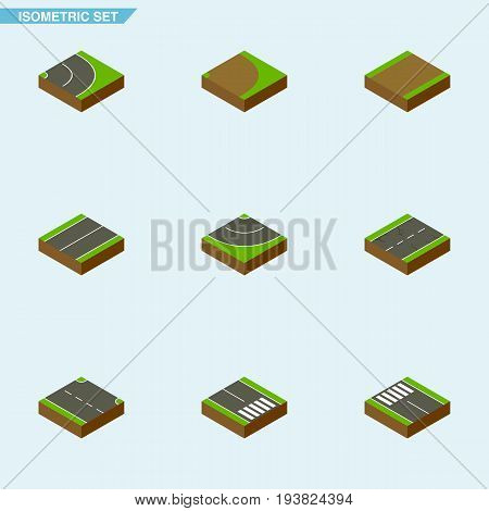 Isometric Road Set Vector & Photo (Free Trial) | Bigstock
