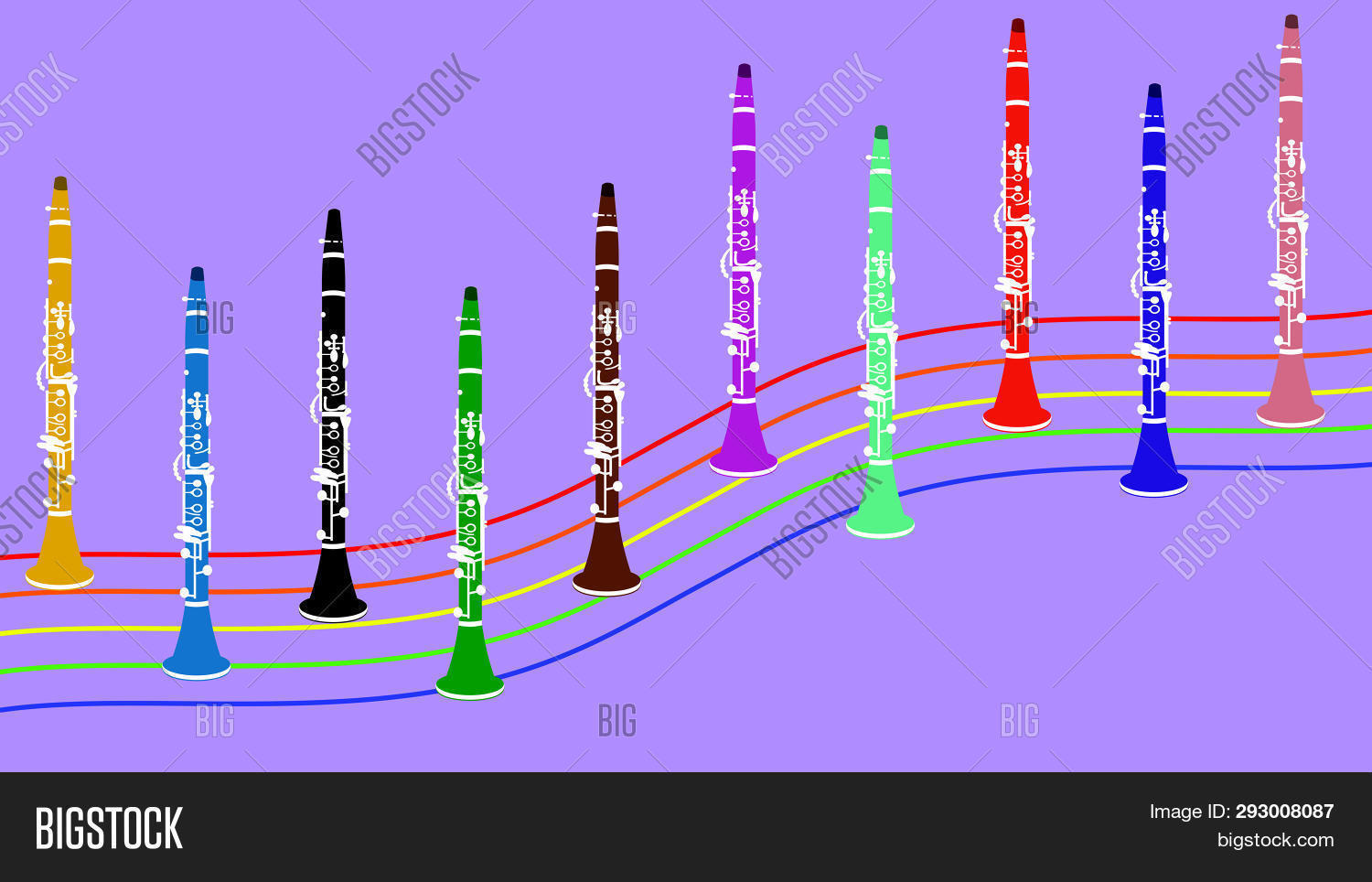 Colorful Clarinets On Vector & Photo (Free Trial) | Bigstock