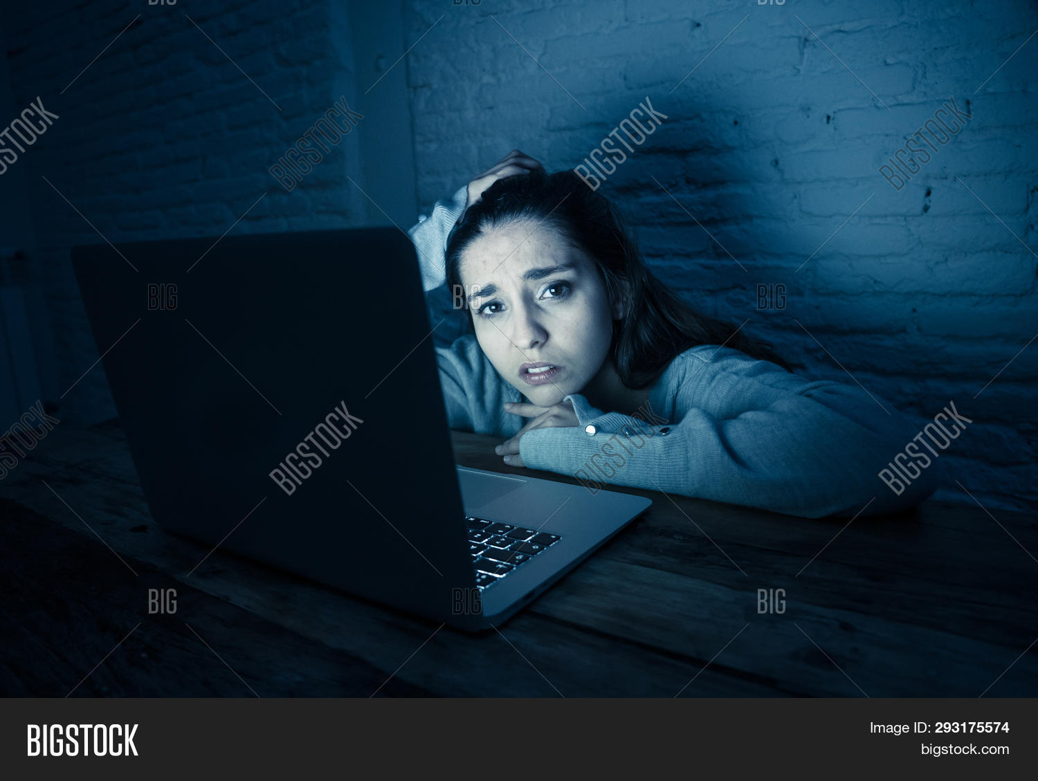 Scared Woman On Laptop Image & Photo (Free Trial) | Bigstock