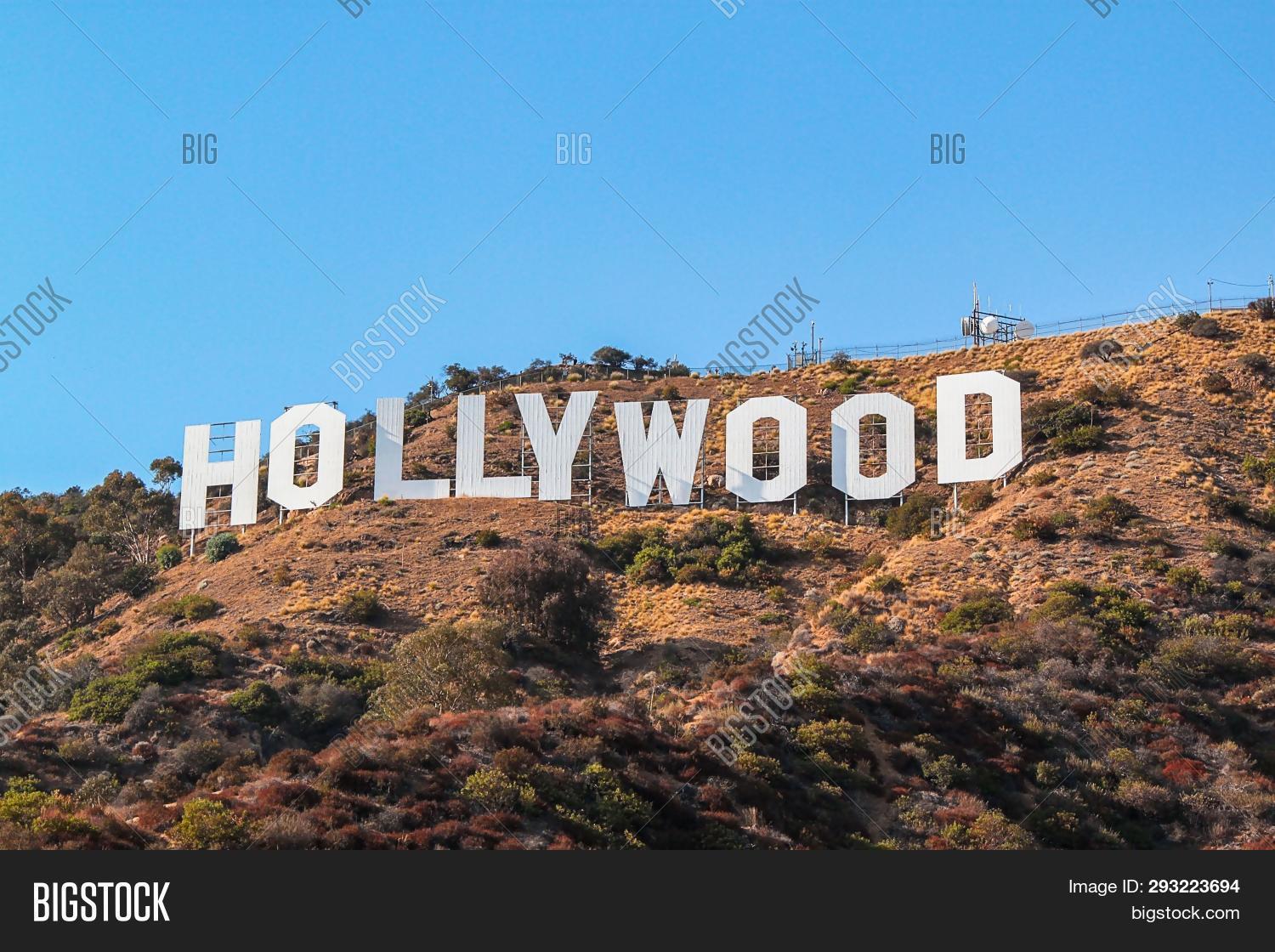 Hollywood Sign On Blue Image & Photo (Free Trial) | Bigstock