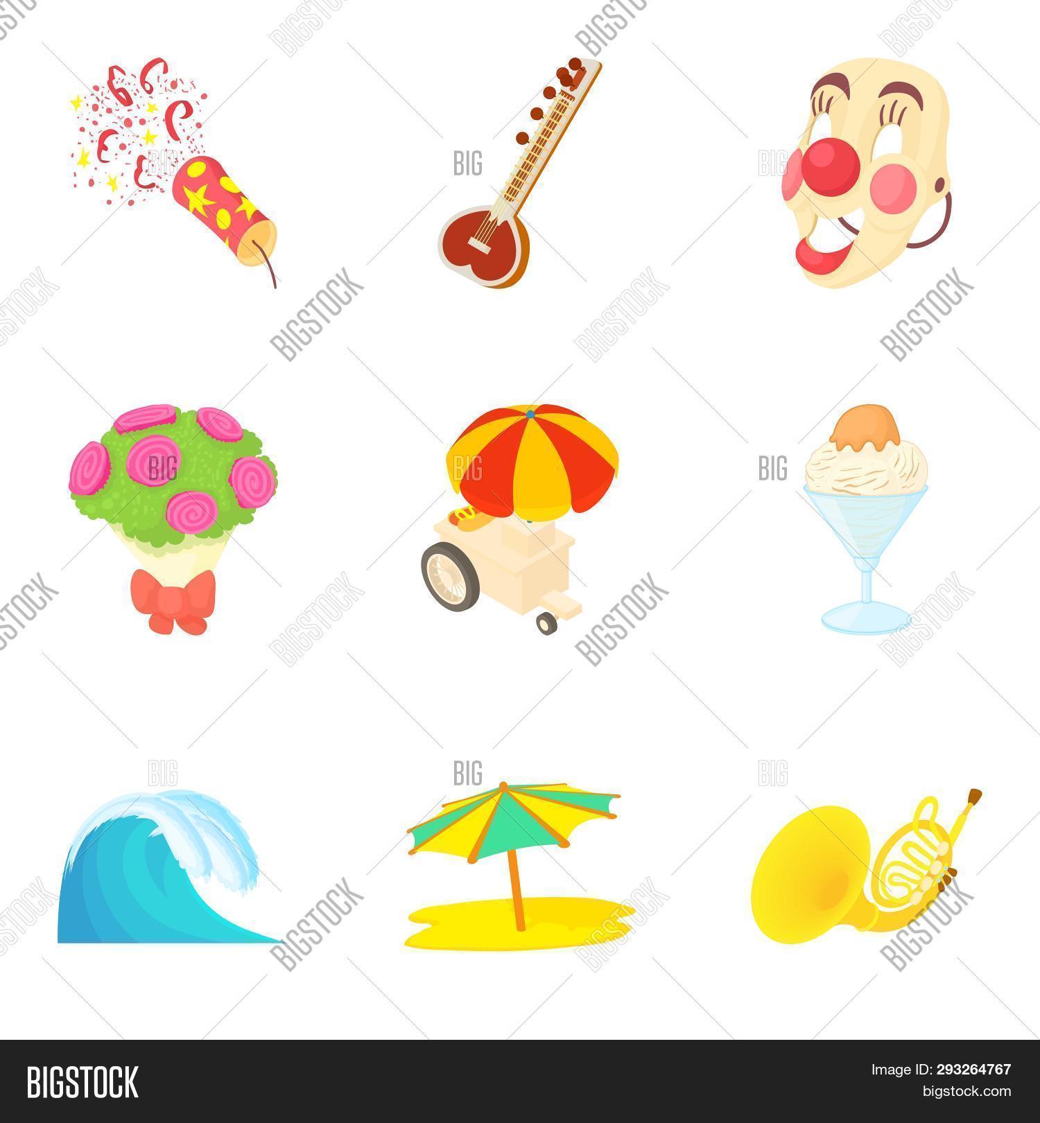 Funny Party Icons Set Image & Photo (Free Trial) | Bigstock