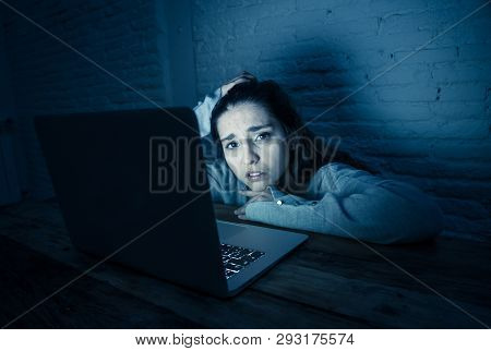 Scared Woman On Laptop Image & Photo (Free Trial) | Bigstock