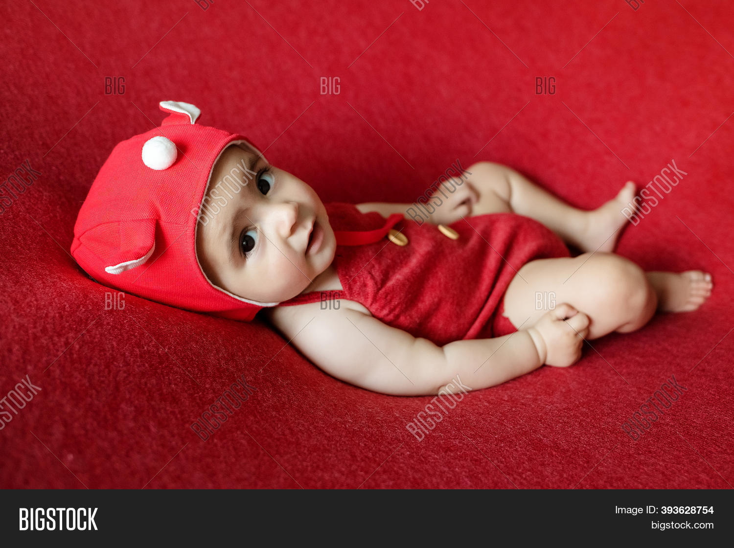 Cute Newborn Baby Red Image & Photo (Free Trial) | Bigstock