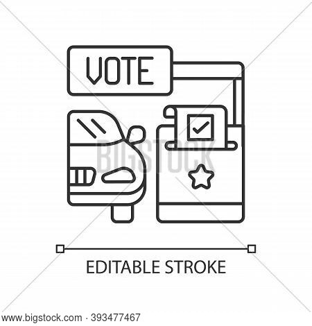 Drive Through Voting Booth Linear Icon. Polling Station. Express ...
