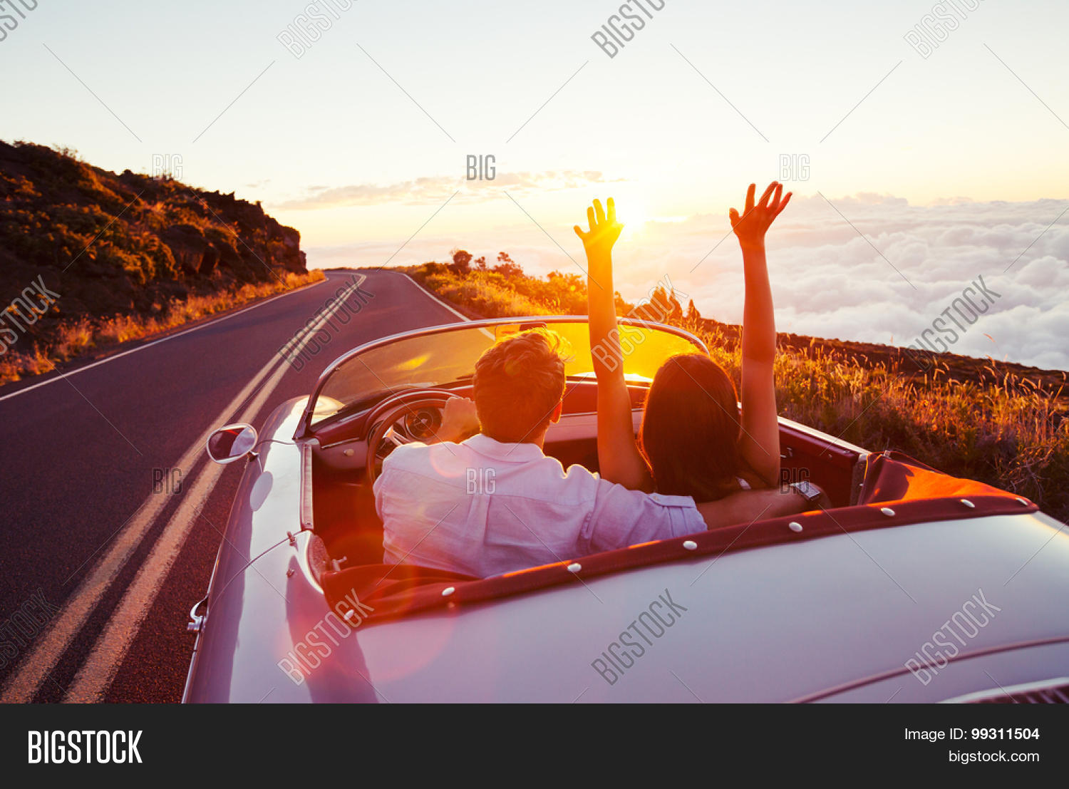 Driving Into Sunset Image And Photo Free Trial Bigstock