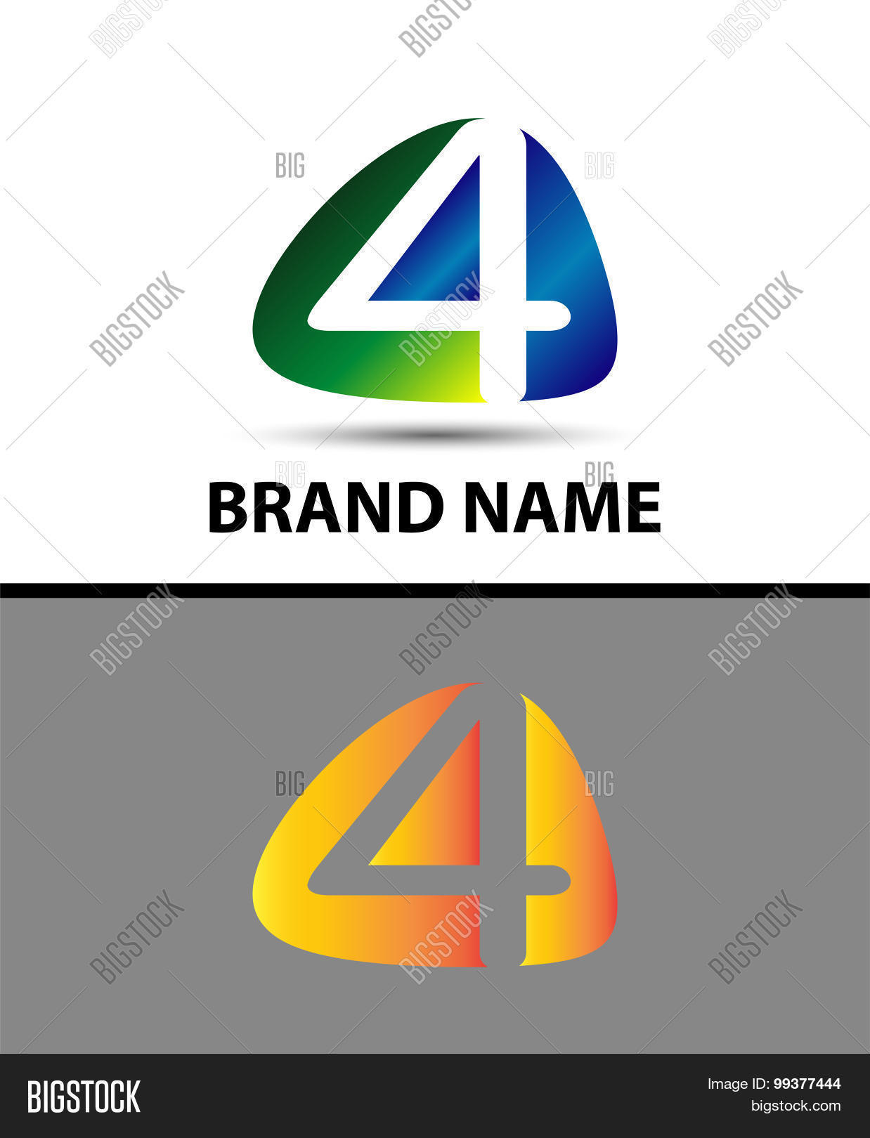Number Logo Design. Vector & Photo (Free Trial) | Bigstock