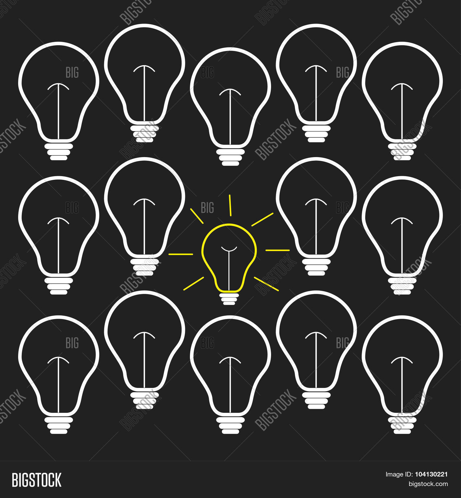 On Off Bulb Set. Idea Vector & Photo (Free Trial) | Bigstock