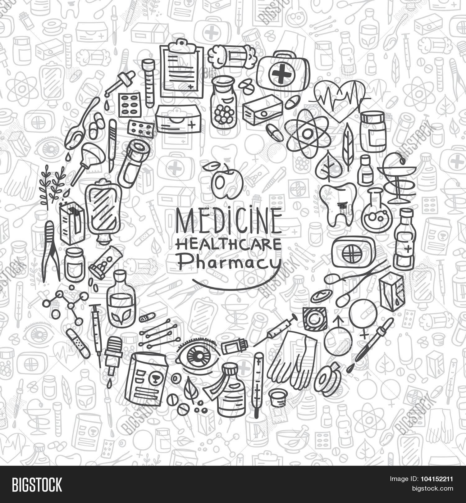 Health Care Doodle Vector & Photo (Free Trial) | Bigstock
