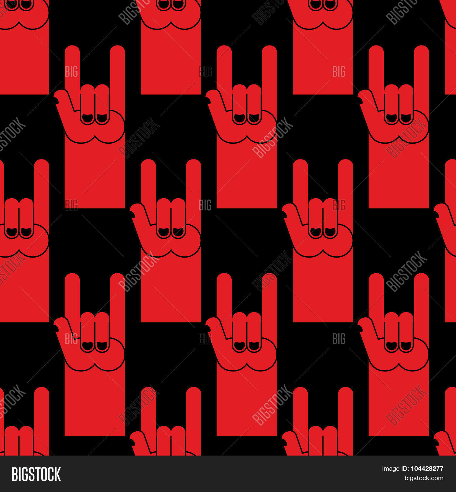Rock Hand Sign Red Vector & Photo (Free Trial) | Bigstock