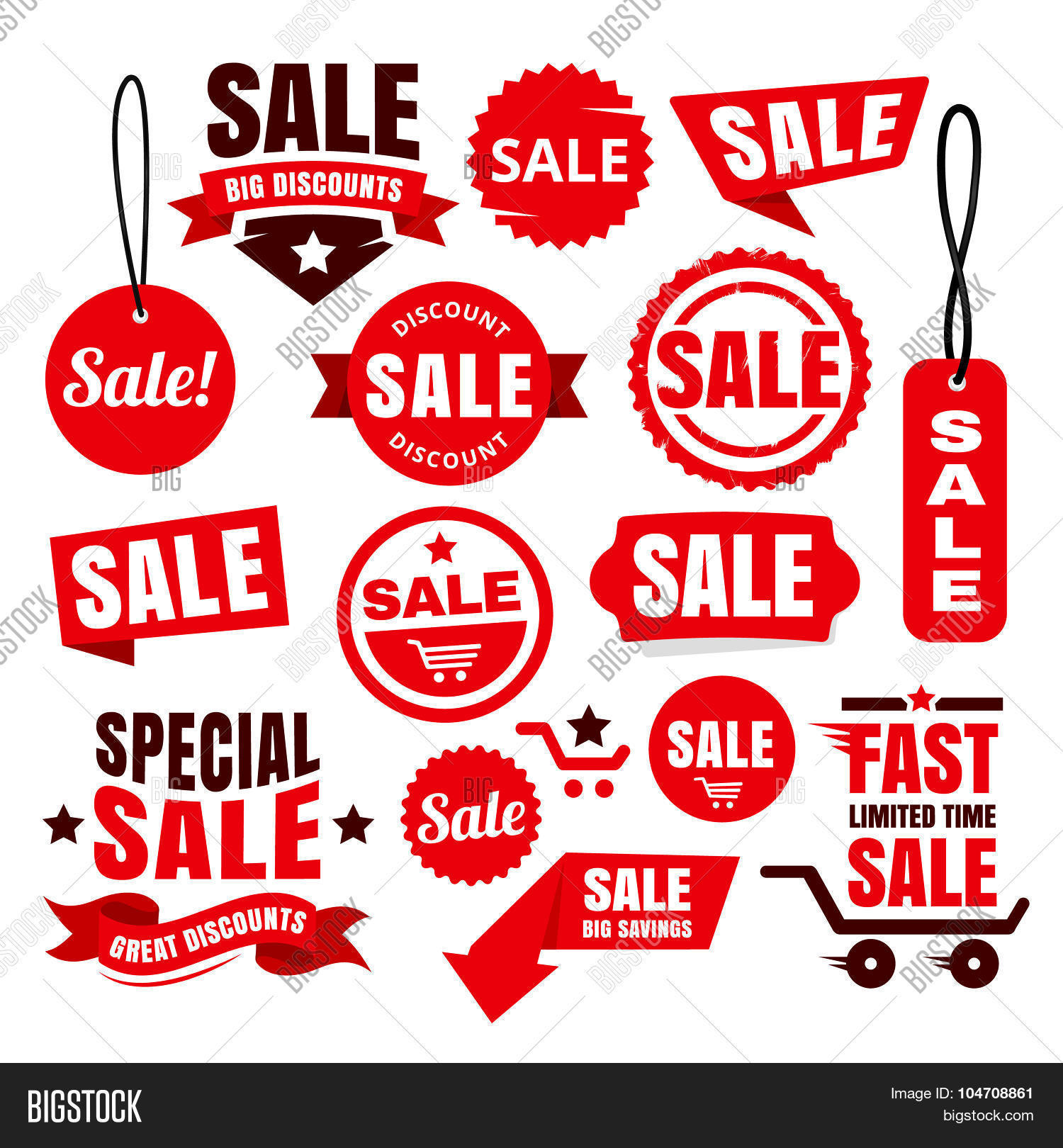 Red Discount Sale Vector & Photo (Free Trial) | Bigstock