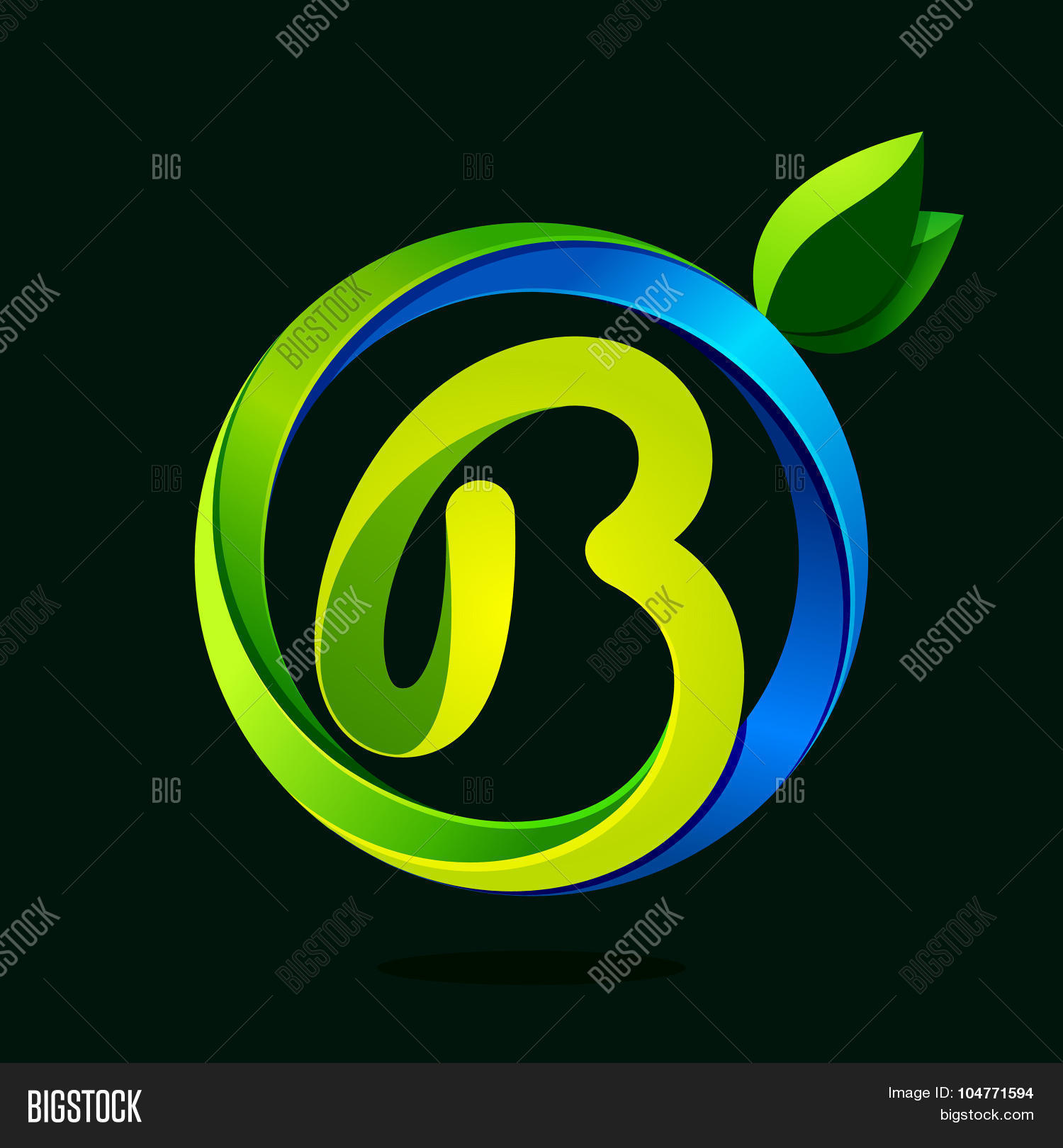 B Letter Green Leaves Vector & Photo (Free Trial) | Bigstock