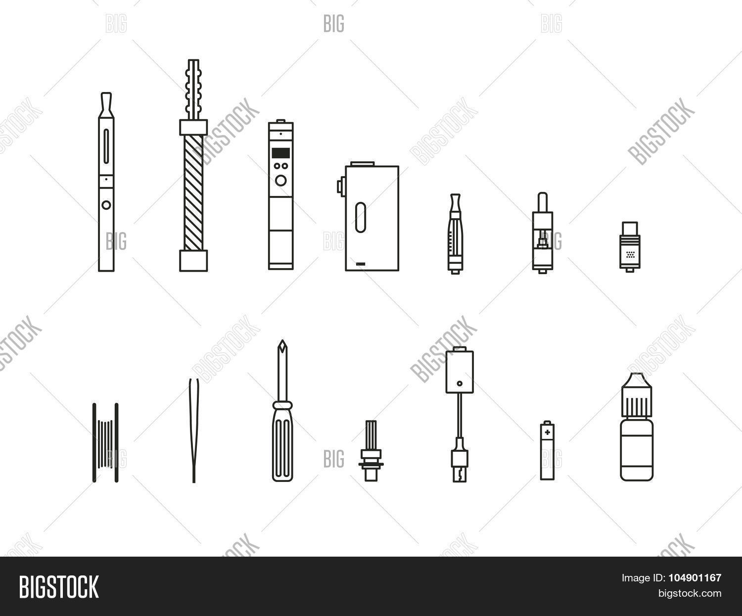 Vaping Outline Icon Vector & Photo (Free Trial) | Bigstock
