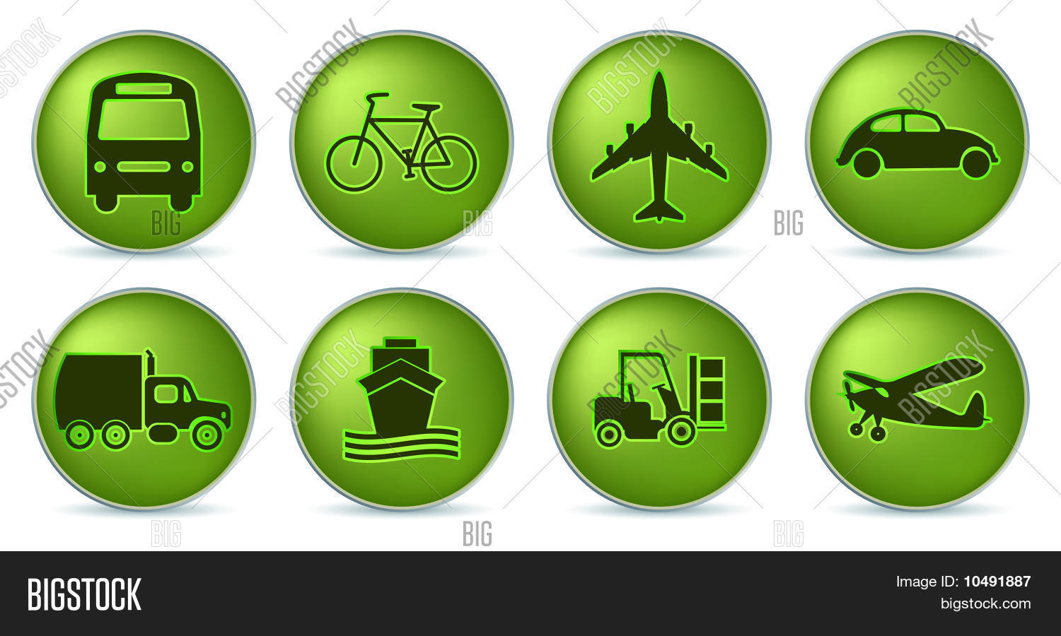 Green Transport Icons Vector & Photo (Free Trial) | Bigstock