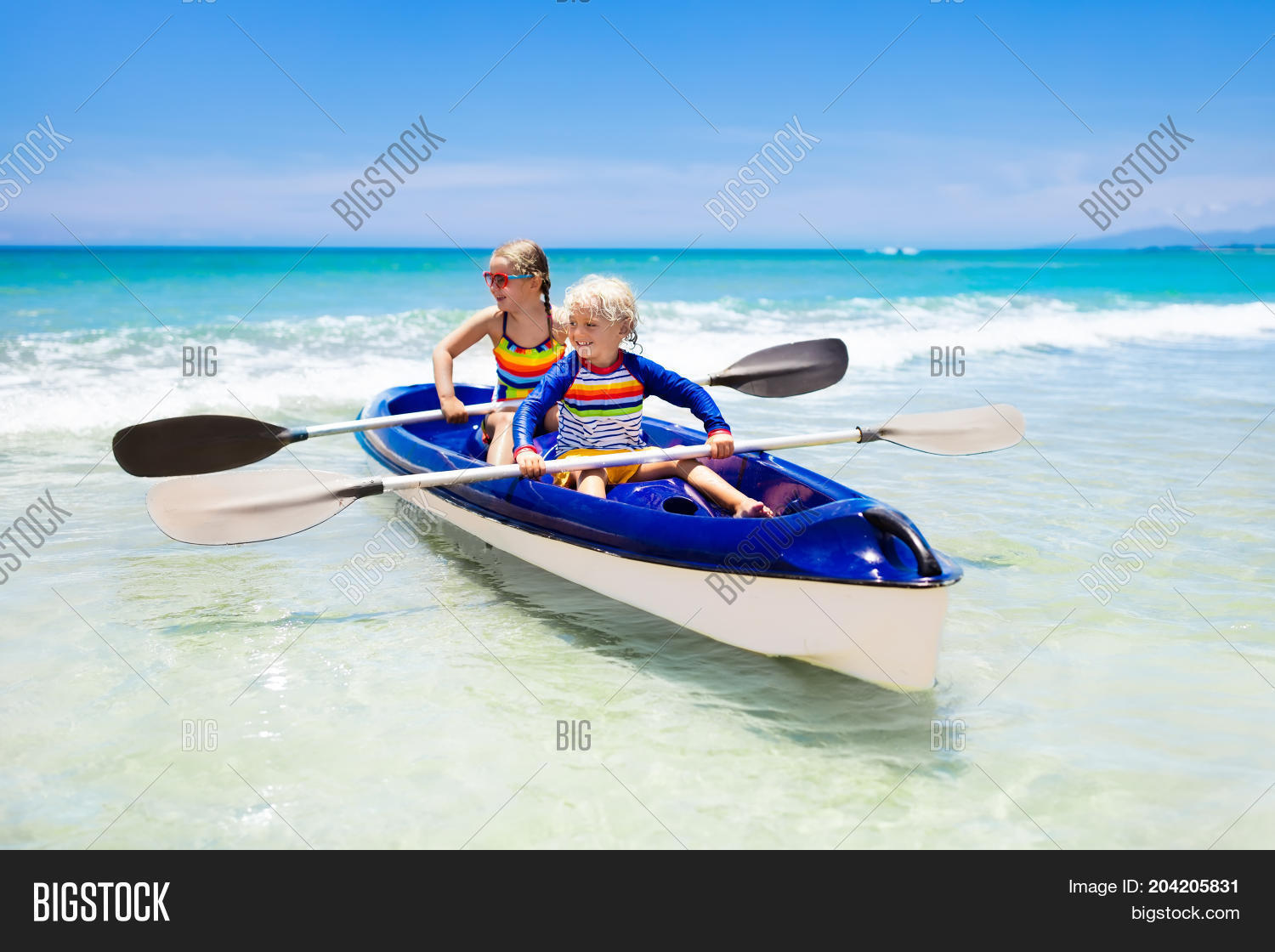 Kids Kayaking Ocean. Image & Photo (Free Trial) | Bigstock