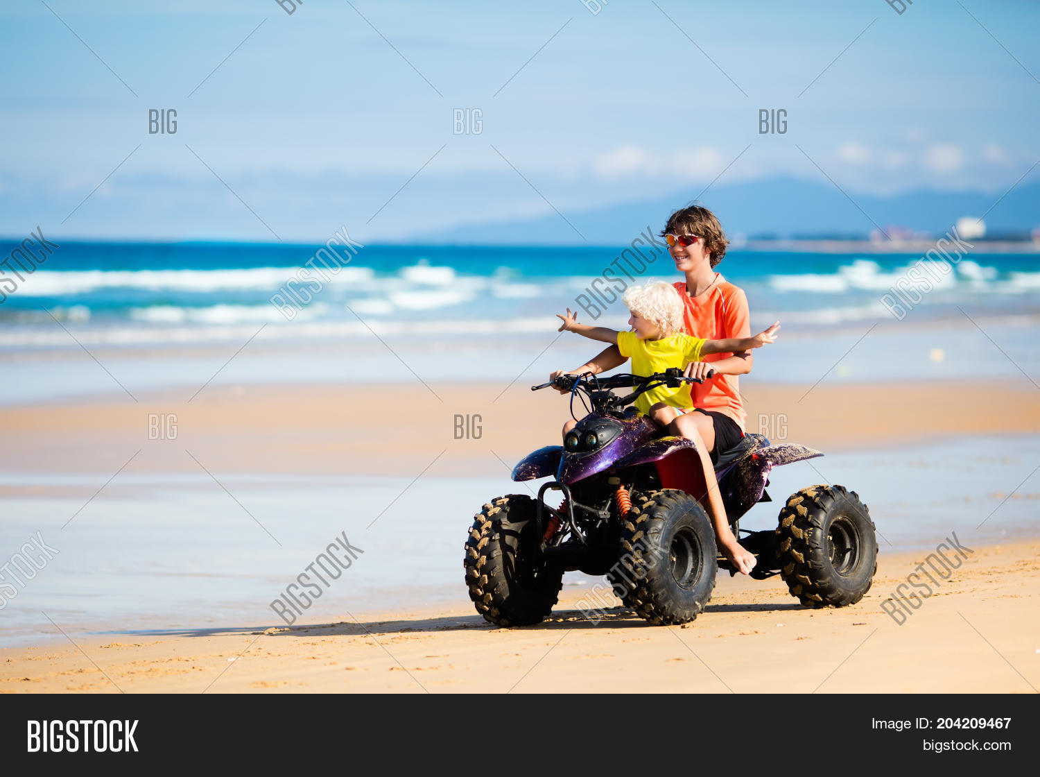 Kids On Quad Bike. Off Image & Photo (Free Trial) | Bigstock