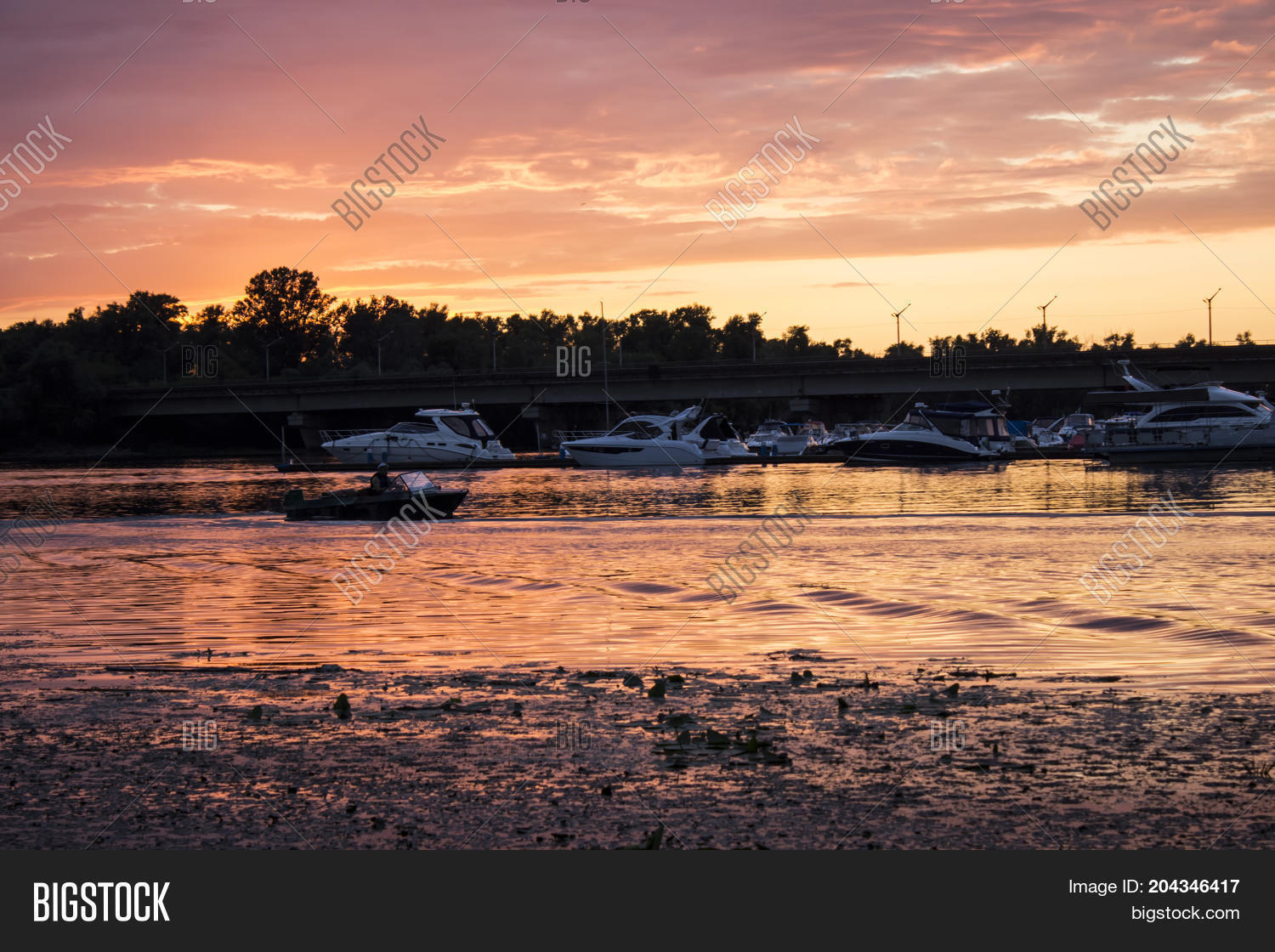Sunset On River Boat Image & Photo (Free Trial) | Bigstock