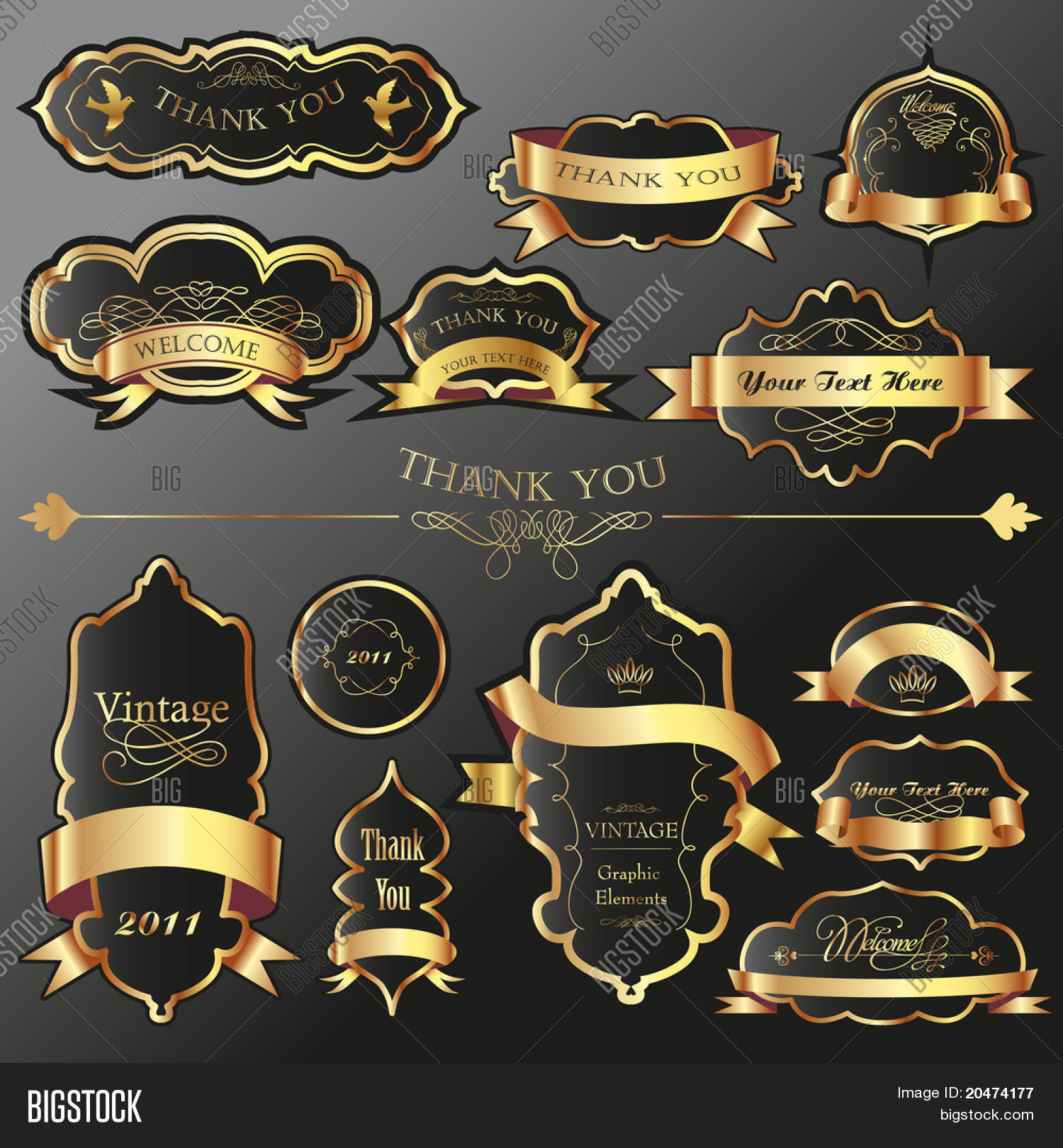 Big Set Luxury Labels Vector & Photo (Free Trial) | Bigstock