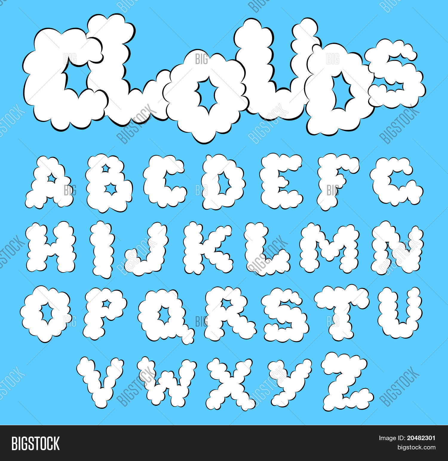 Clouds Alphabet Vector & Photo (Free Trial) | Bigstock