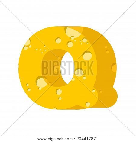Letter Q Cheese Font Vector & Photo (Free Trial) | Bigstock