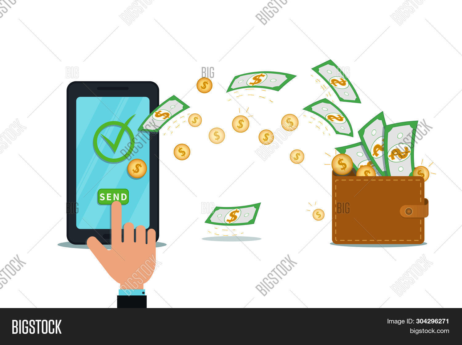 Money Transfer Using Vector & Photo (Free Trial) | Bigstock