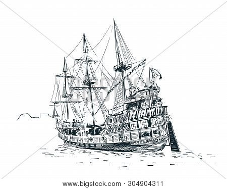 Old Ship Vector Vector & Photo (Free Trial) | Bigstock