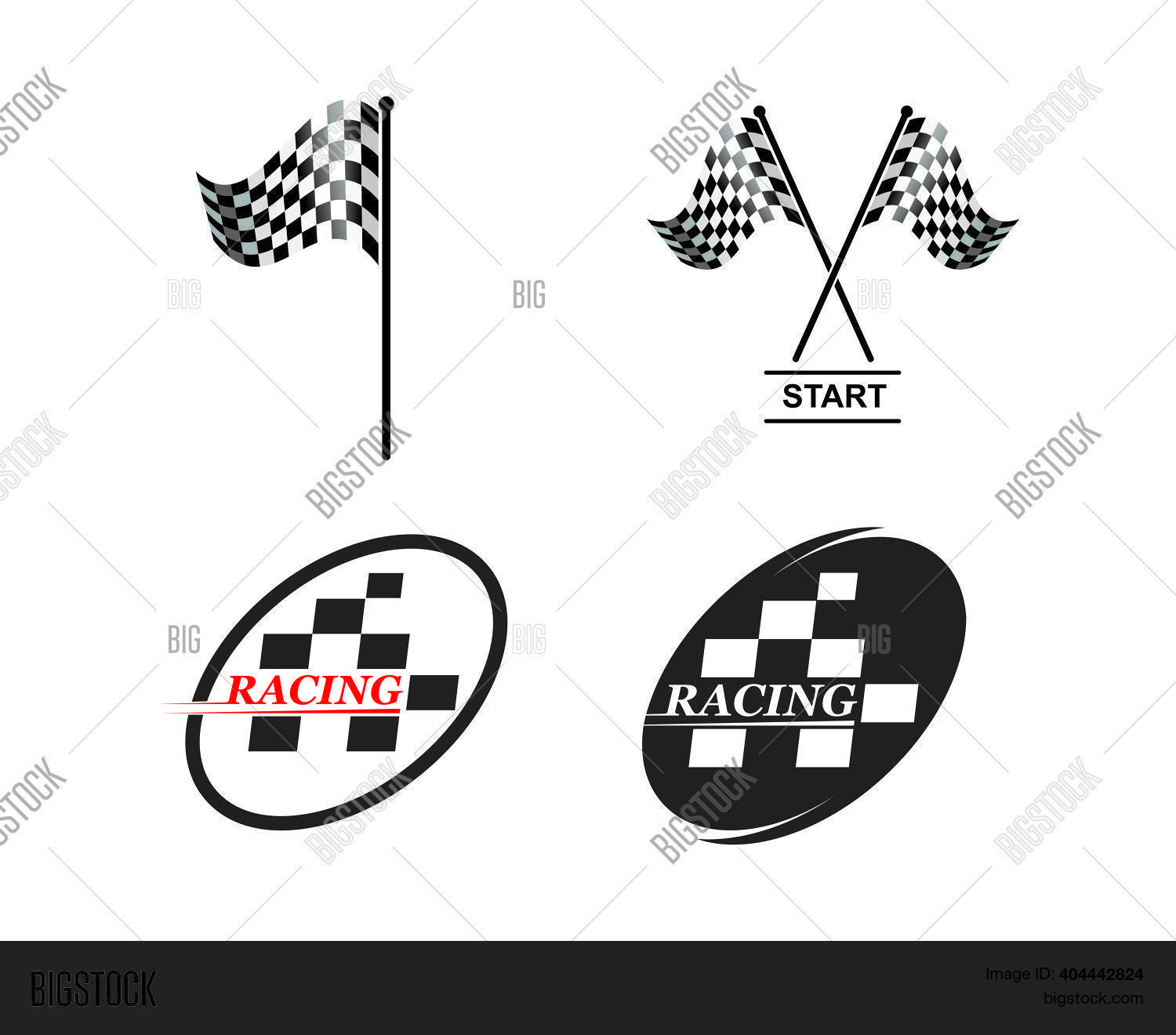 Racing Flag Icon Vector & Photo (Free Trial) | Bigstock