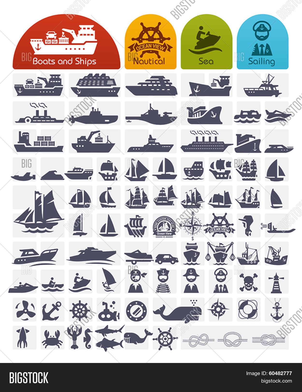 Ships Boats Icons Vector & Photo (Free Trial) | Bigstock
